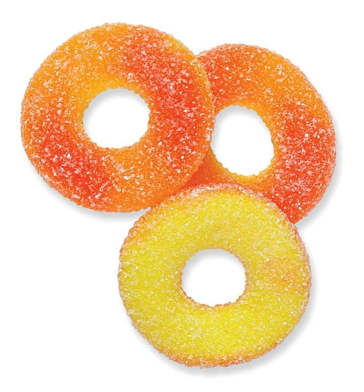Trolli Peach Rings Sweet Peachie O's, 4.25oz Bags (Pack of 3)