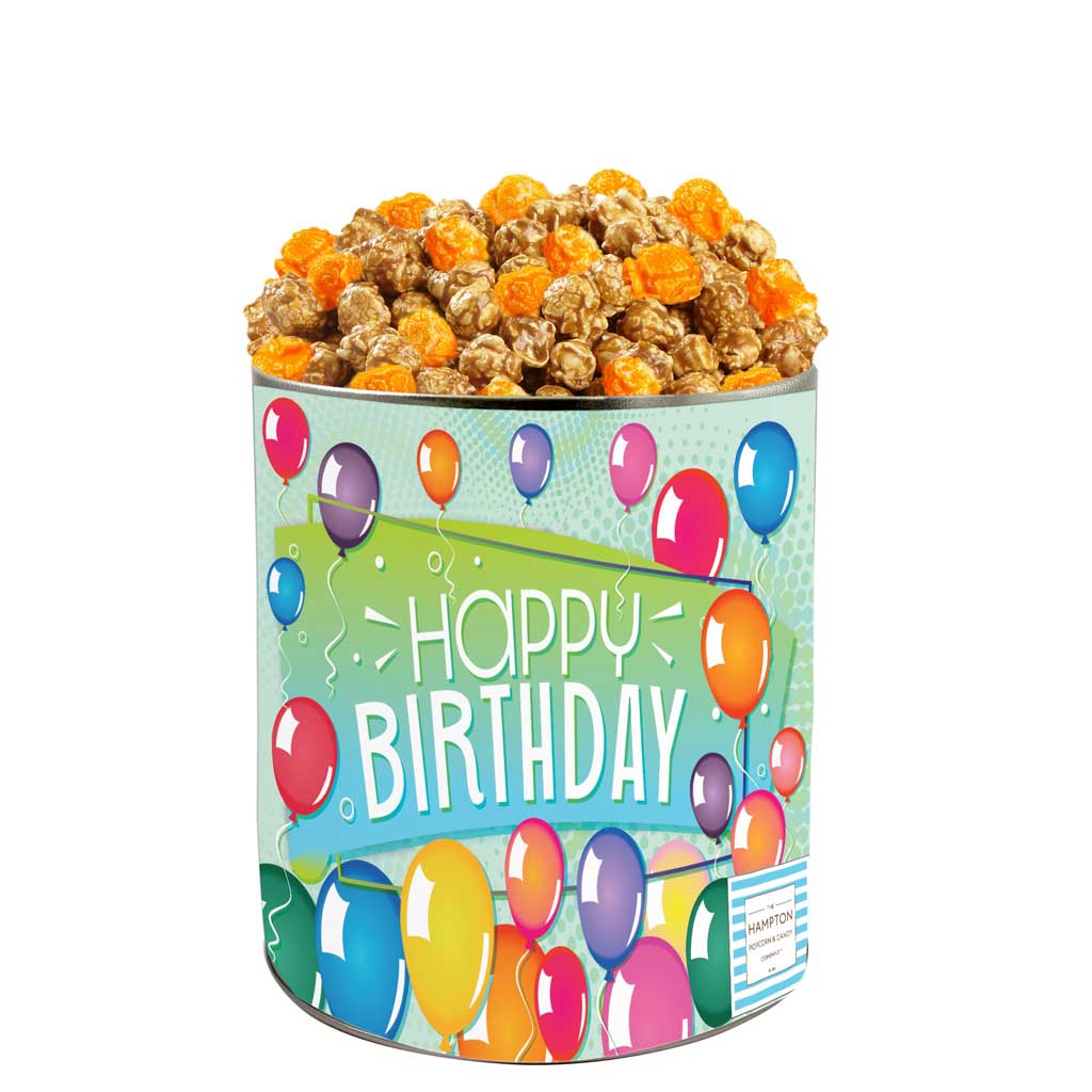 Hampton Mix Popcorn Tin - Orange Cheddar Cheese & Caramel Mix - Popcorn ...