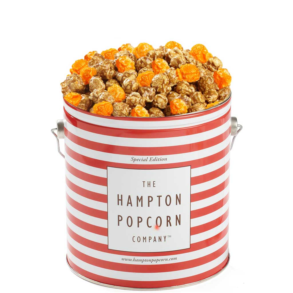 Hampton Mix Popcorn Tin - Orange Cheddar Cheese & Caramel Mix - Popcorn ...