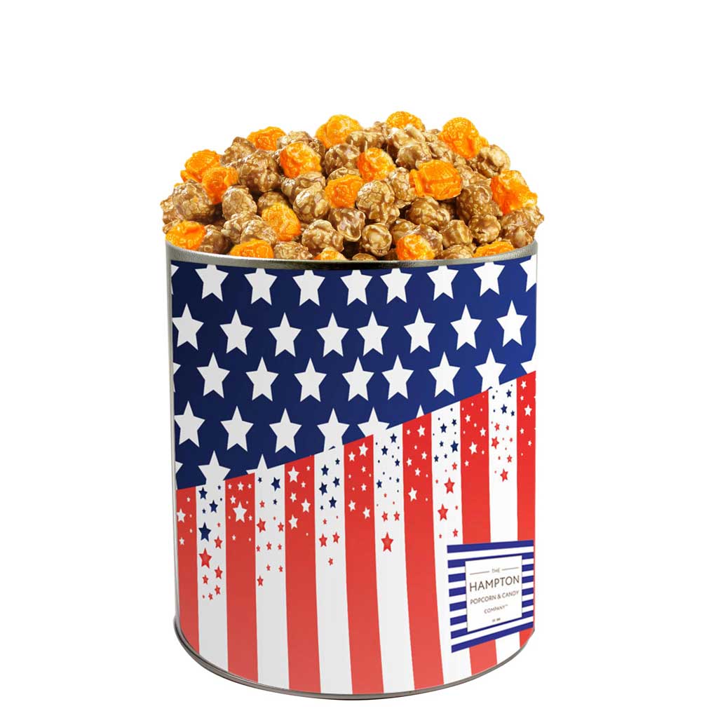 Hampton Mix Popcorn Tin - Orange Cheddar Cheese & Caramel Mix - Popcorn ...