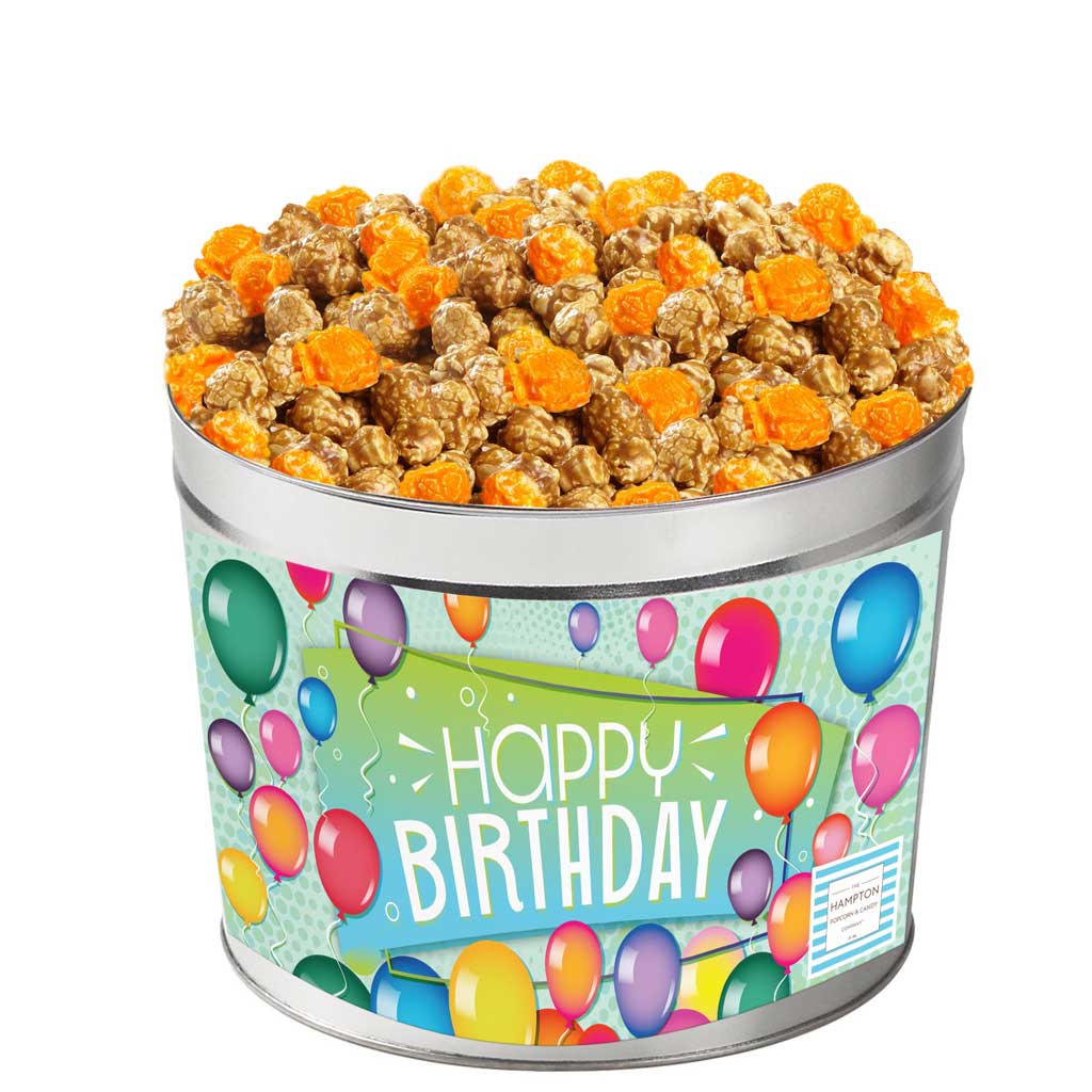 Hampton Mix Popcorn Tin - Orange Cheddar Cheese & Caramel Mix - Popcorn ...