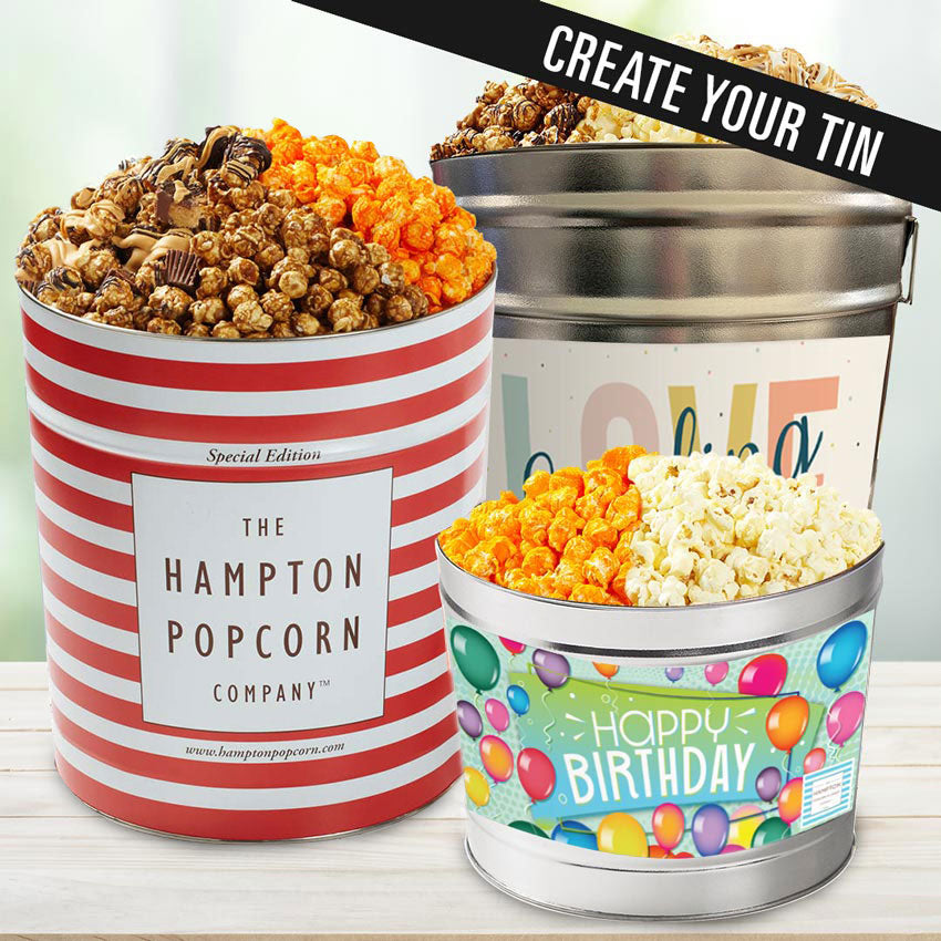 Build Your Own Popcorn Tin | Pick Your Popcorn Flavors | Hampton Popcorn