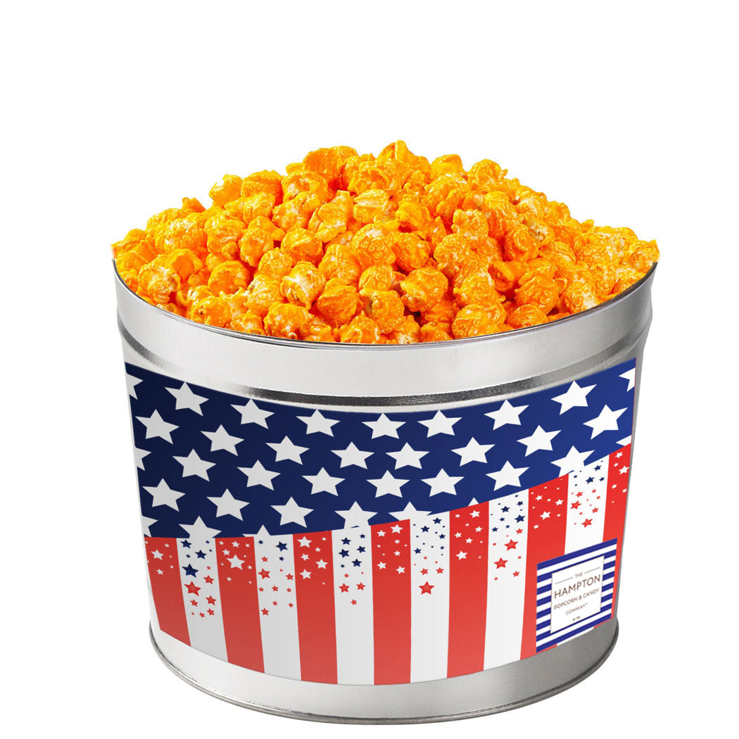 Orange Cheddar Cheese Popcorn Tin - Popcorn Gifts by Hampton Popcorn