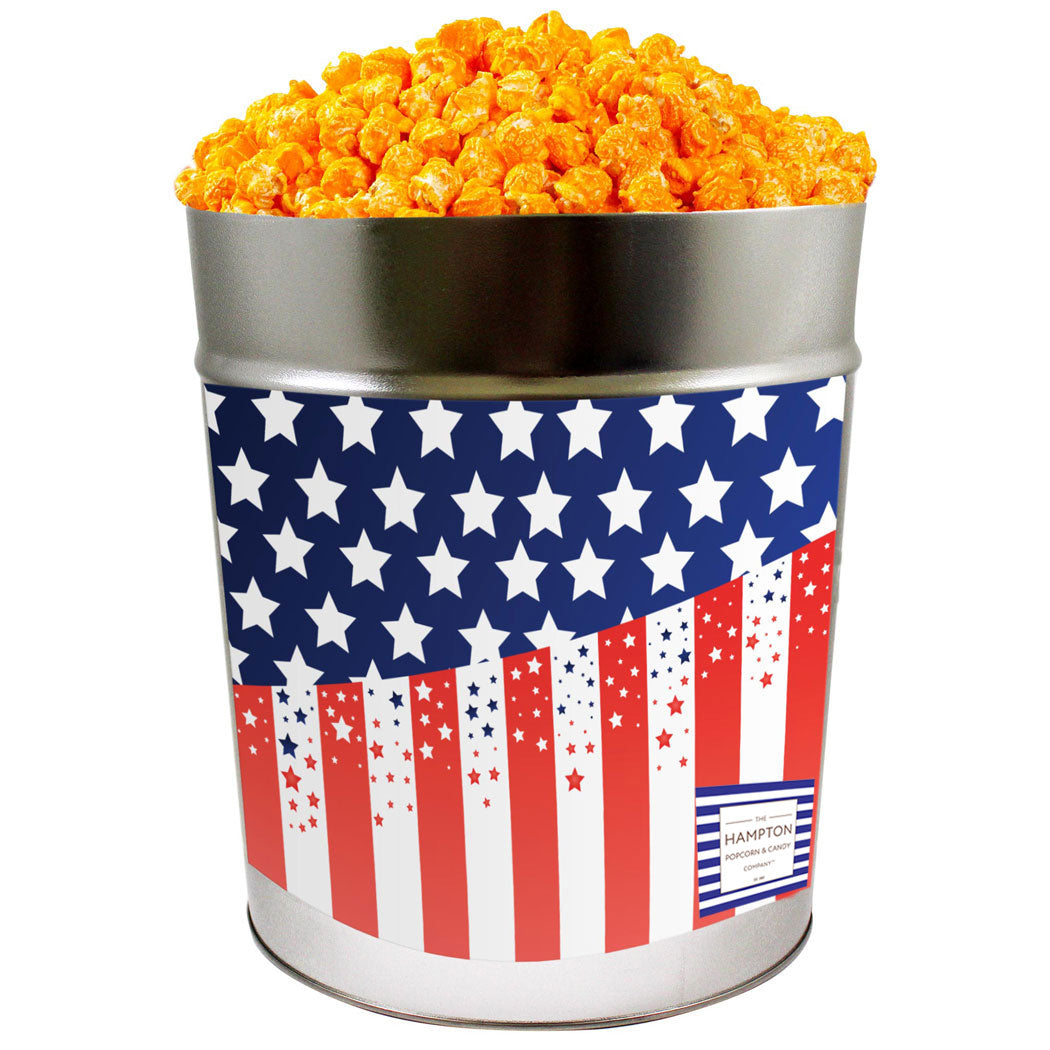 Orange Cheddar Cheese Popcorn Tin - Popcorn Gifts by Hampton Popcorn