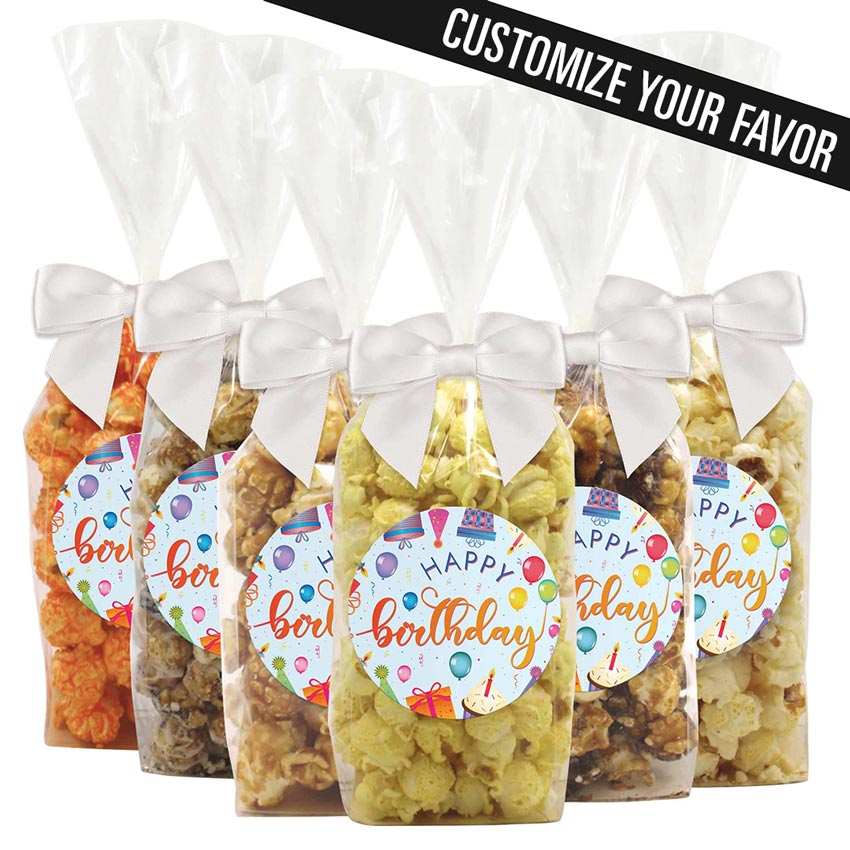 "Happy Birthday" Celebration Popcorn Favors - Hampton Popcorn